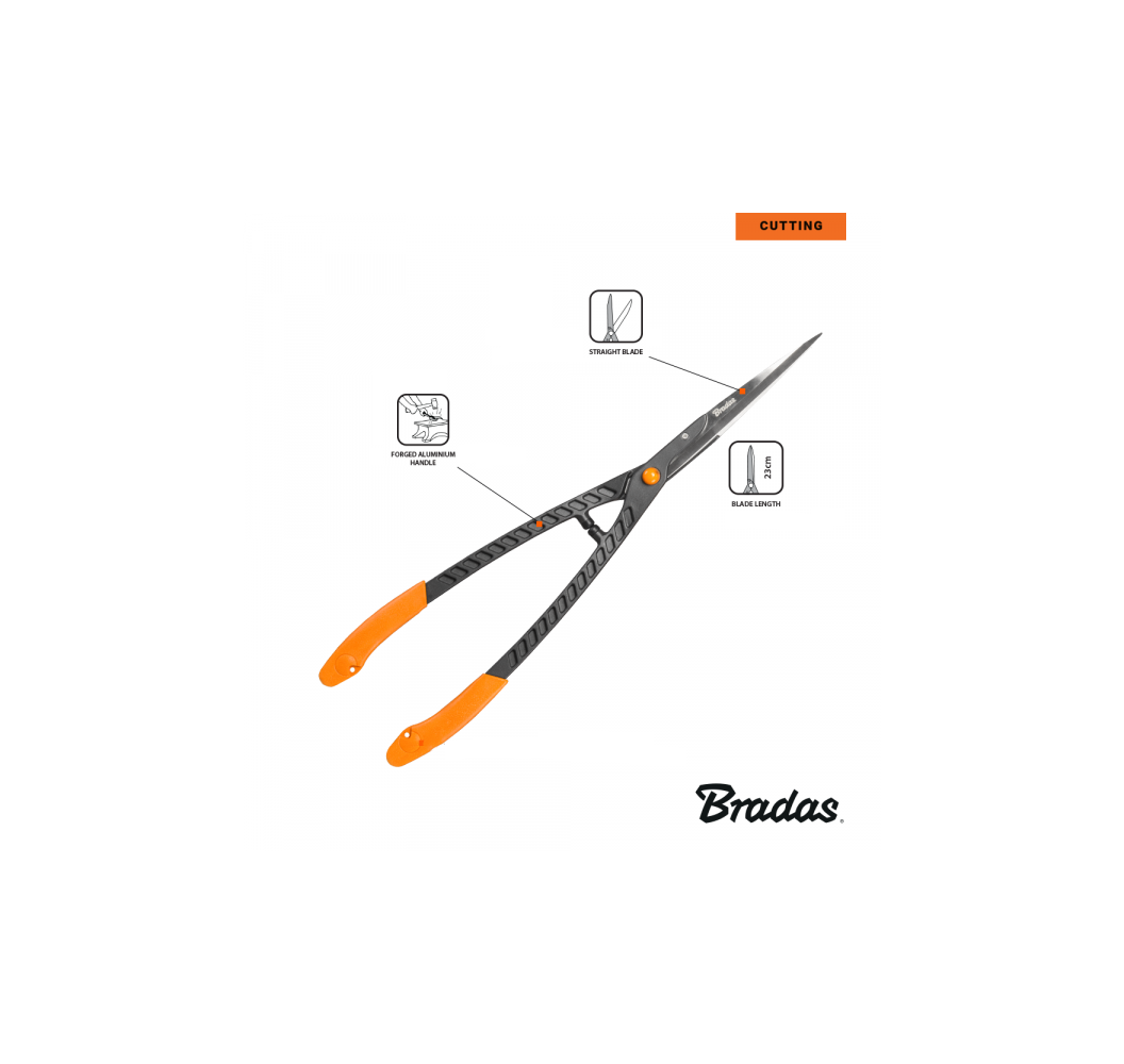 Forged aluminum scissors. for a V-SERIES hedge, straight blade