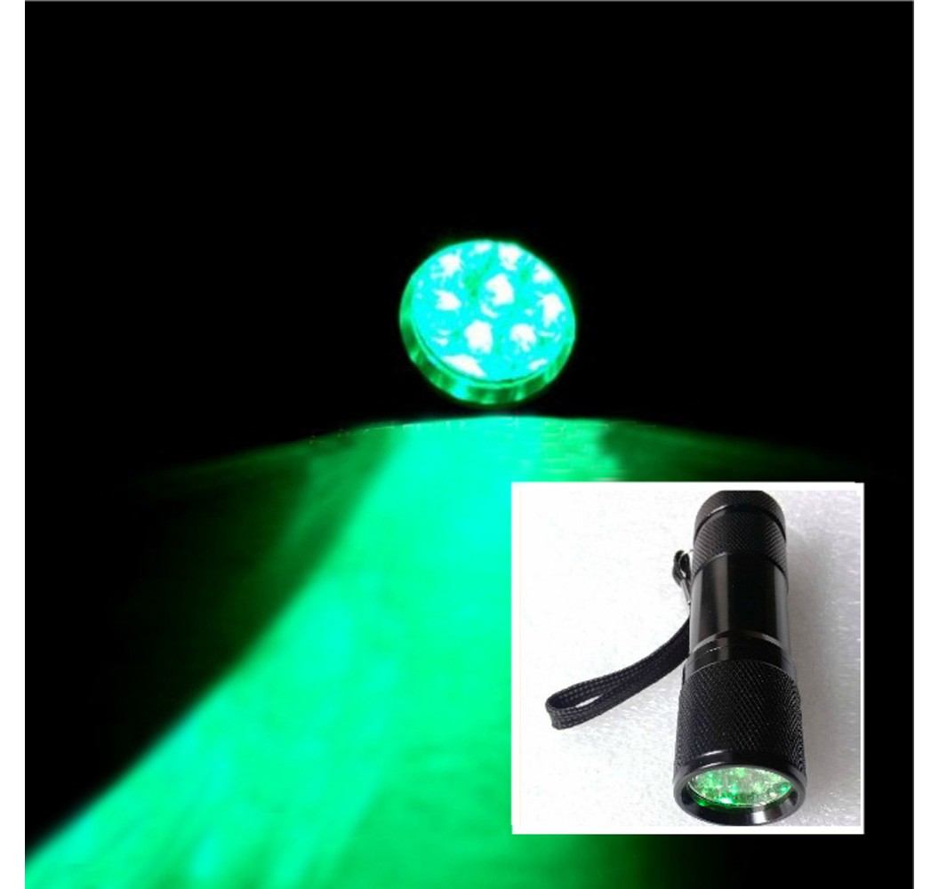 9 LED Green Light Plants Grow Flashlight