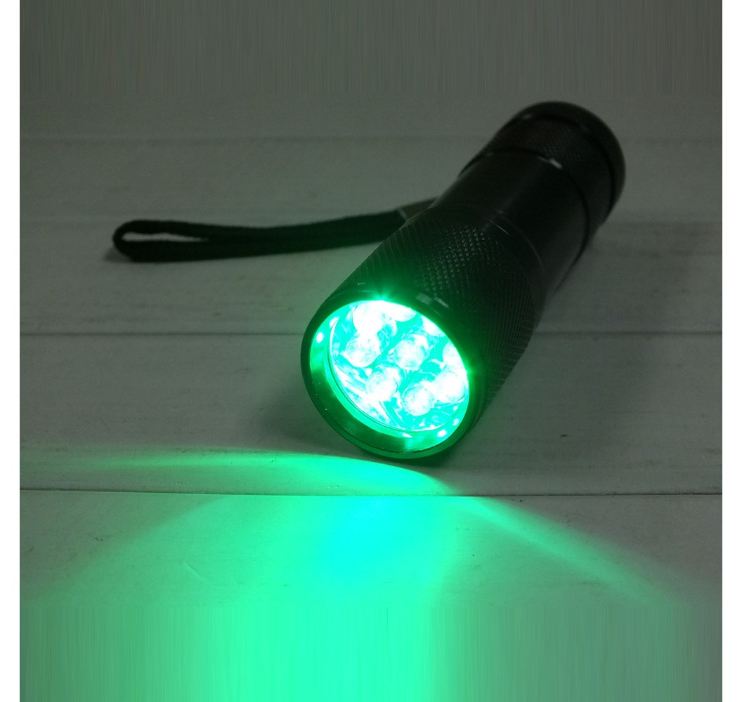 9 LED Green Light Plants Grow Flashlight