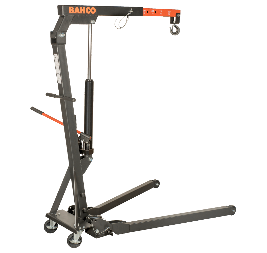 Foldable crane max 1T, foldable body on wheels and 4 fixed positions of ...