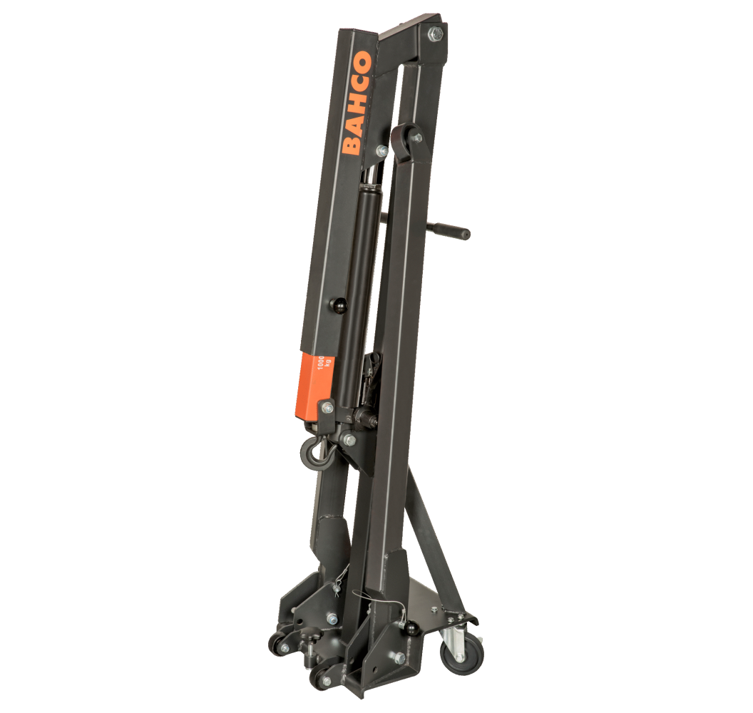 Foldable crane max 1T, foldable body on wheels and 4 fixed positions of ...