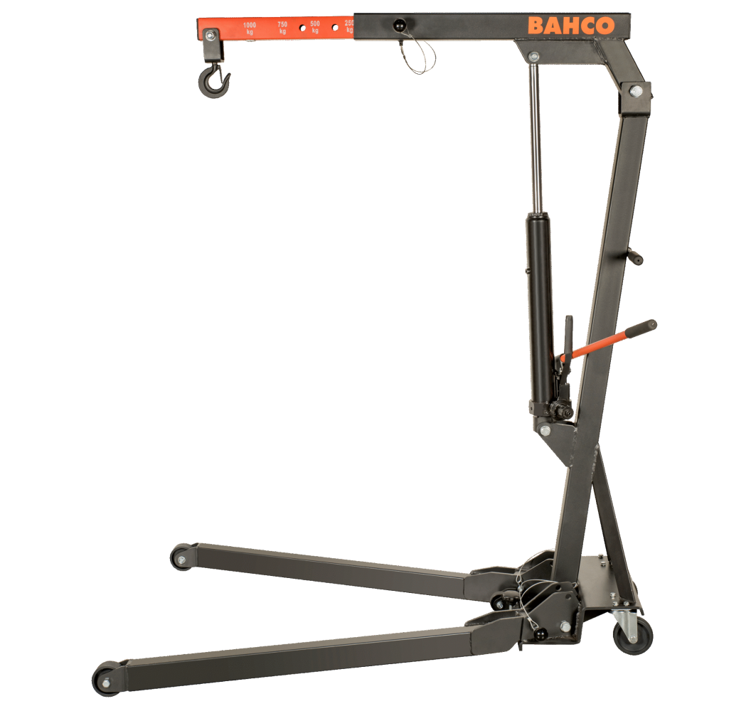 Foldable crane max 1T, foldable body on wheels and 4 fixed positions of ...