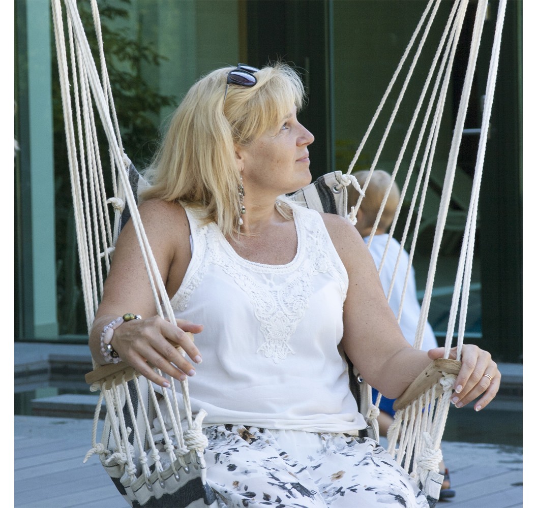 Swing chair HIP blue striped