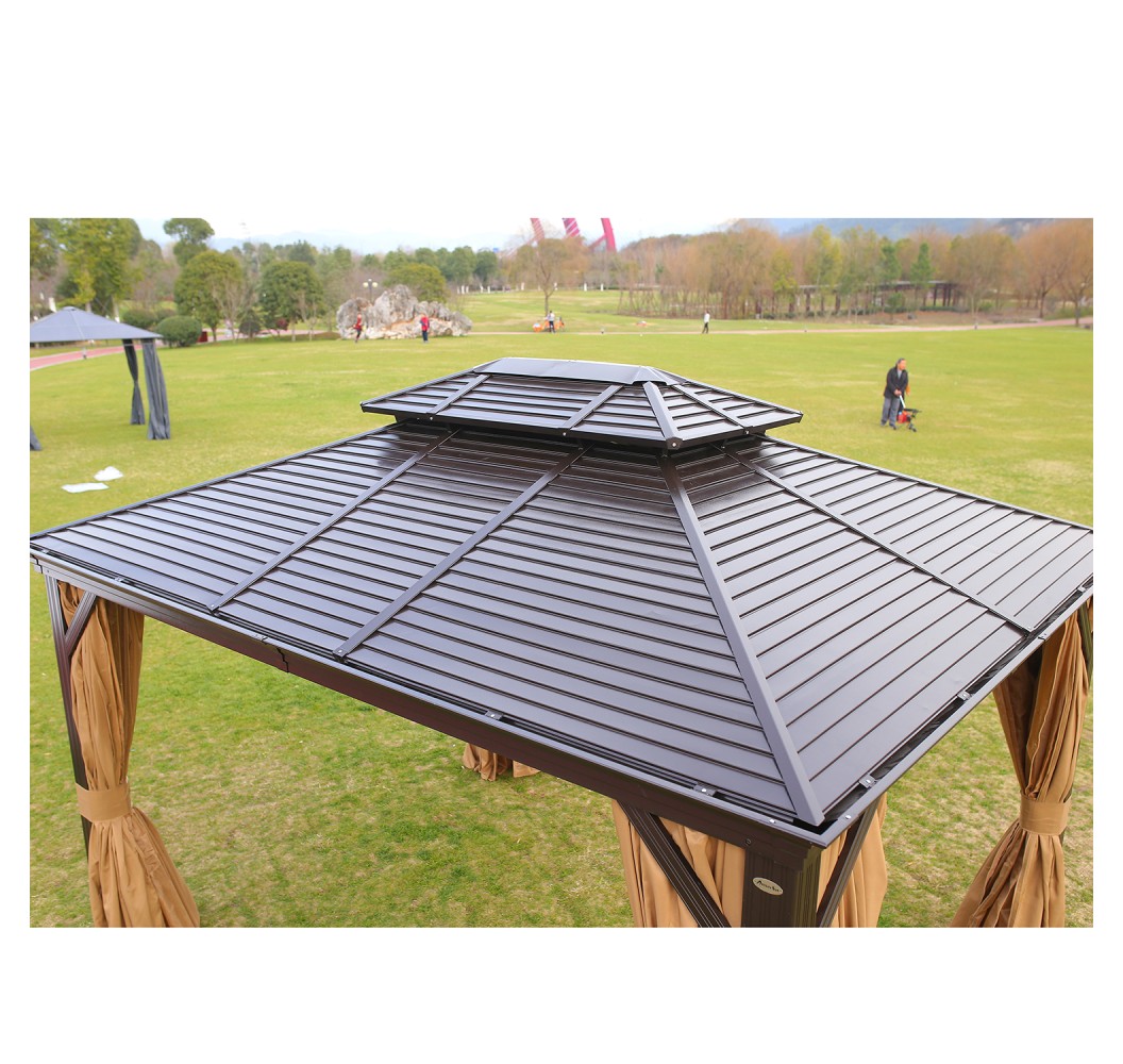 Varikatus SUNSET 3x4xH2/2,7m, pruun/beeþ, alumiinium, polüesterkangas