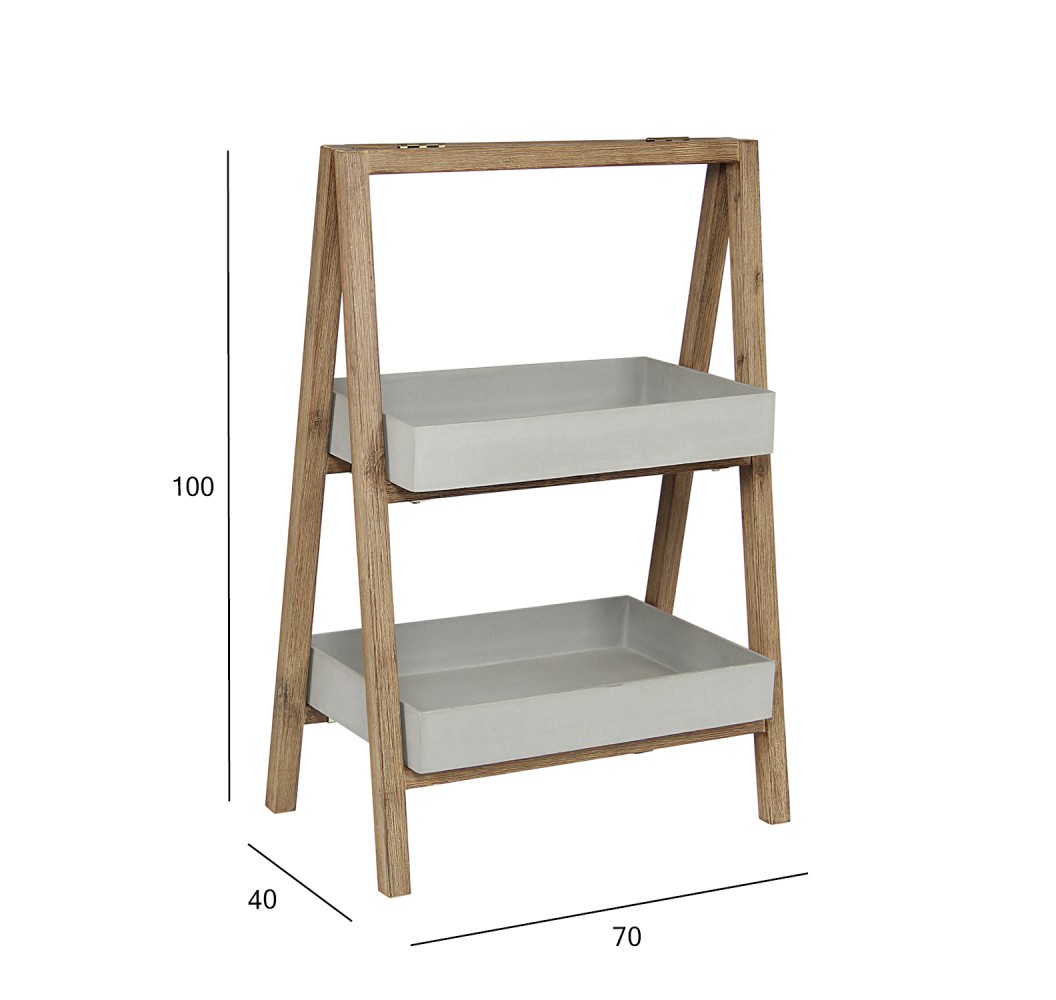 Riiul SANDSTONE 70x40xH100cm, hall komposiitkivi, puidust raam