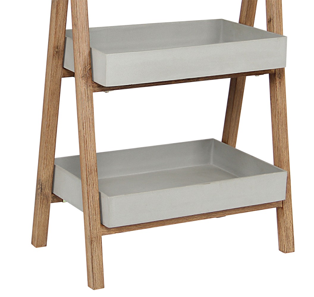 Riiul SANDSTONE 70x40xH100cm, hall komposiitkivi, puidust raam