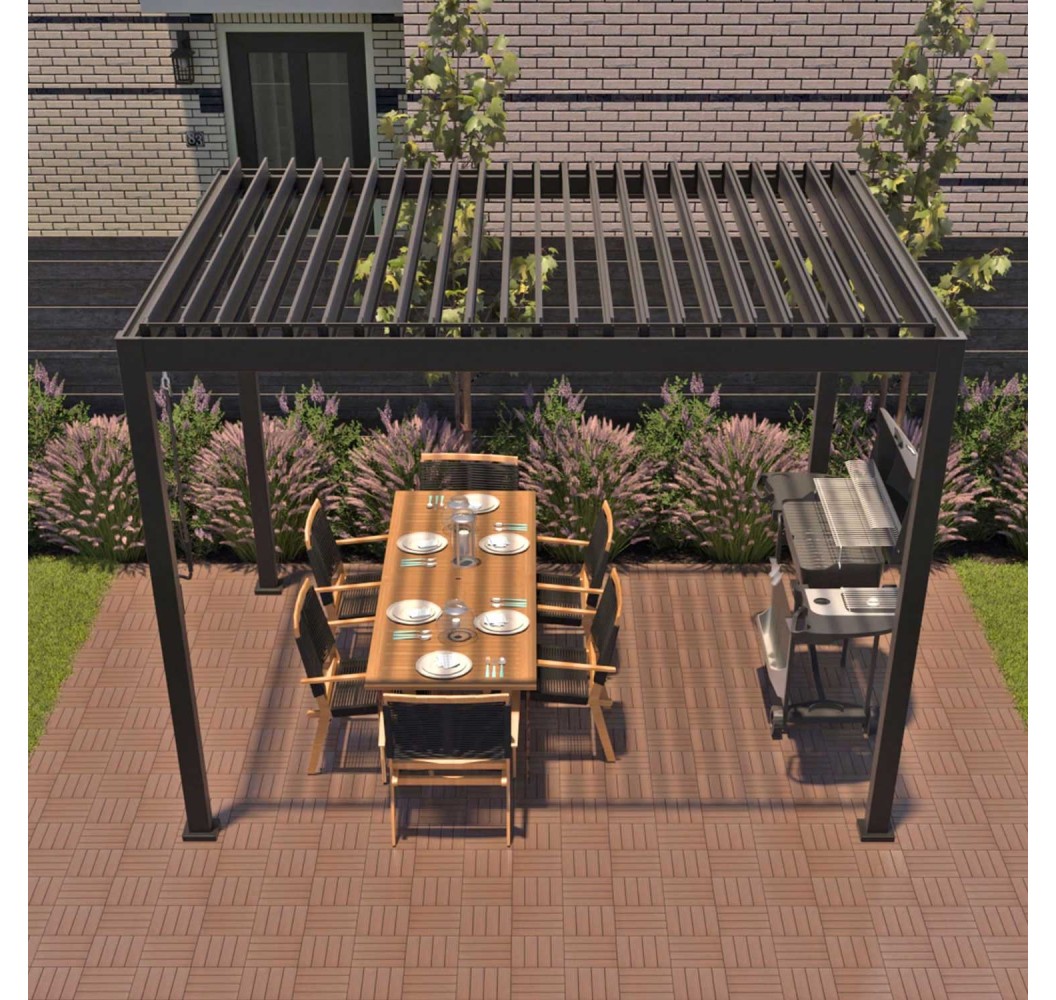 Varikatus MIRADOR 3x3xH2,5m, tumehall