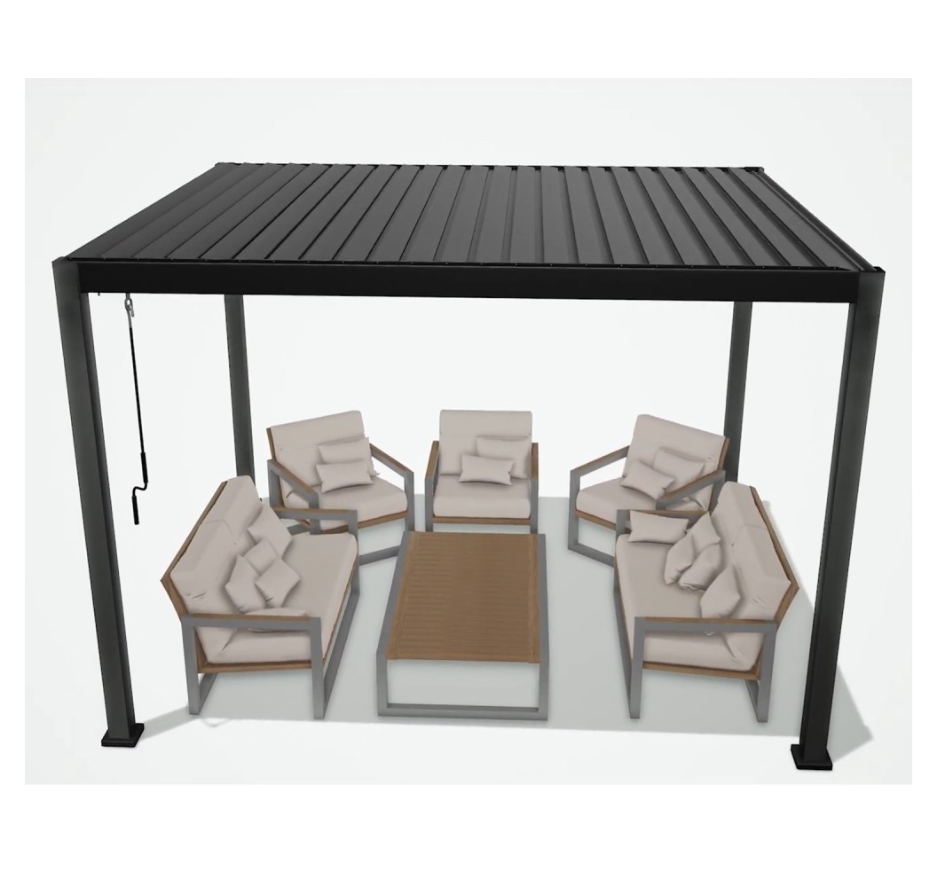 Varikatus MIRADOR 3x4xH2,5m, tumehall