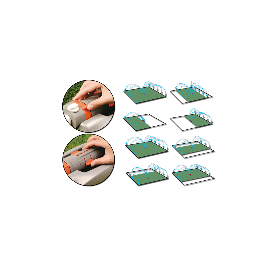 WHITE LINE Metal variable-width oscillating sprinkler