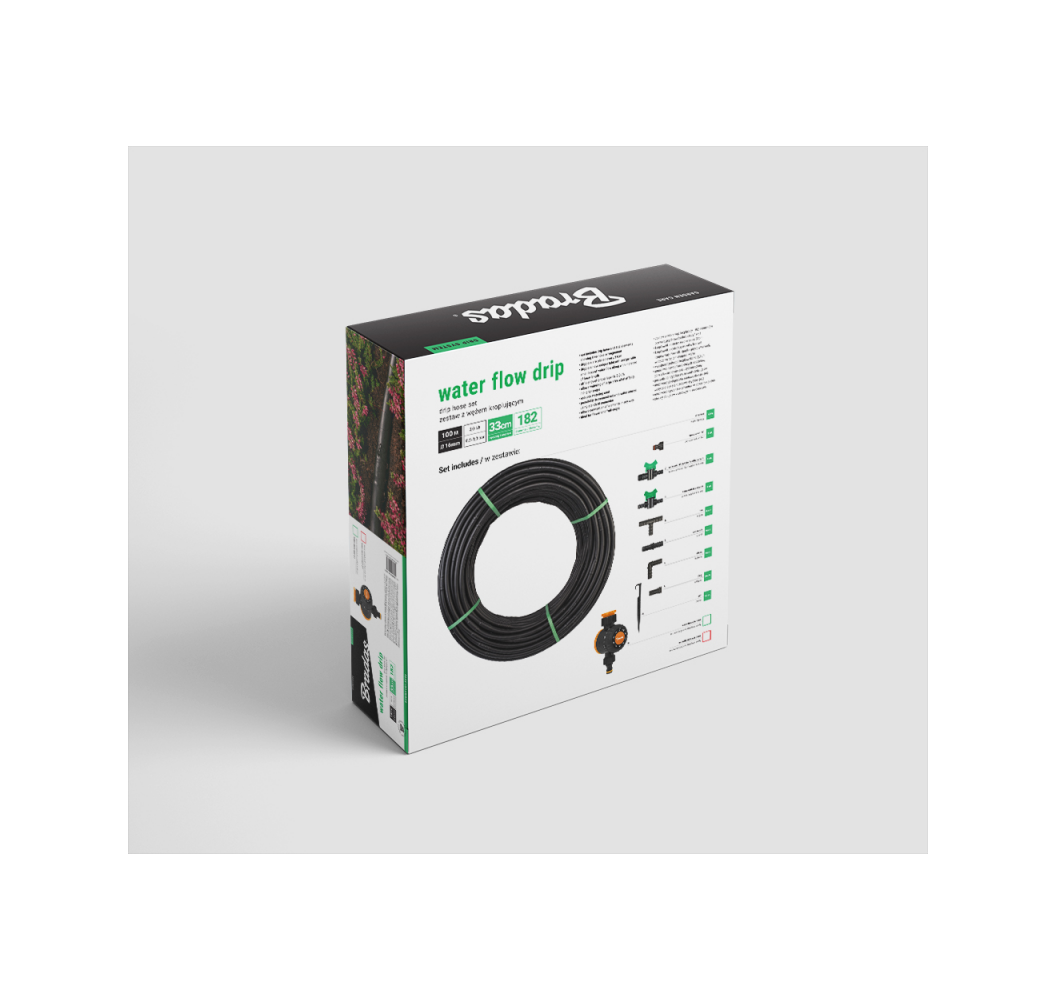 Komplekt koos WATER FLOW DRIP voolikuga - 100m koos taimeriga