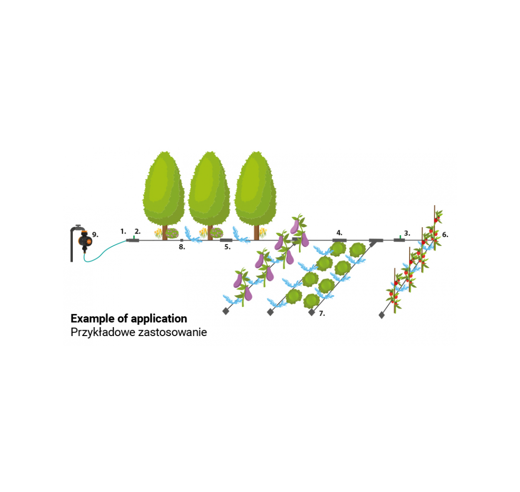 Komplekt koos WATER FLOW DRIP voolikuga - 100m koos taimeriga